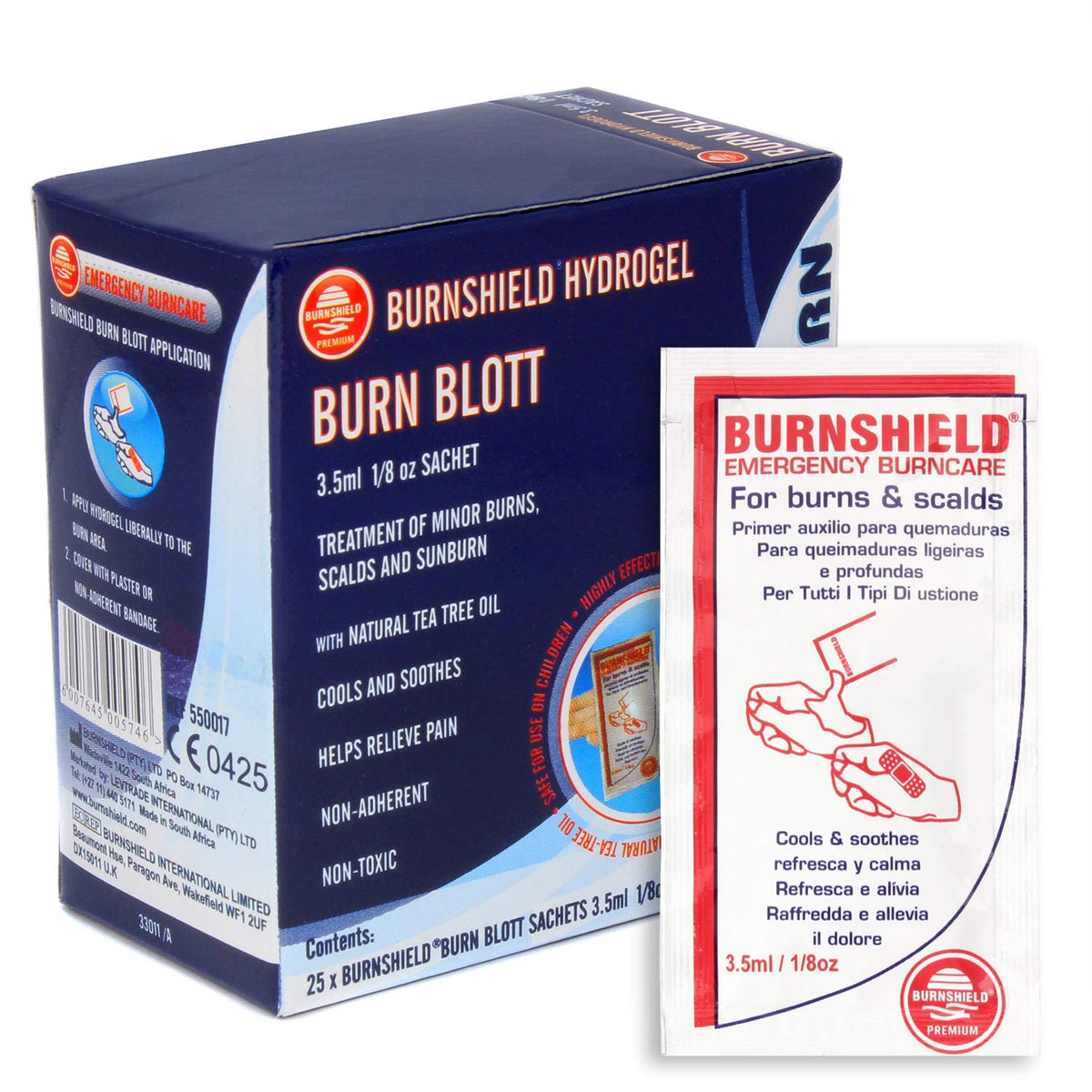 Burnshield Box of 25 1/8 Oz (3.5 ML) Burn Gel Sache Packets – Best ...